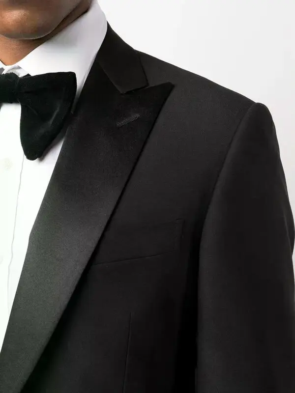 Corneliani Peak Lapel Single-breasted Virgin-wool Suit - Black