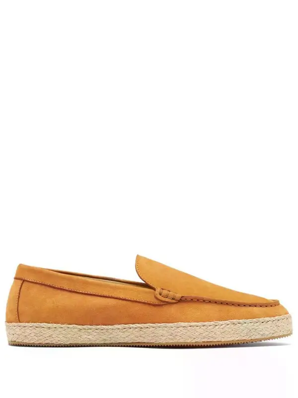 SCAROSSO Lino Almond-toe Leather Espadrilles
