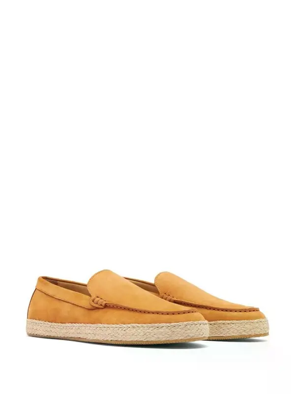 SCAROSSO Lino Almond-toe Leather Espadrilles