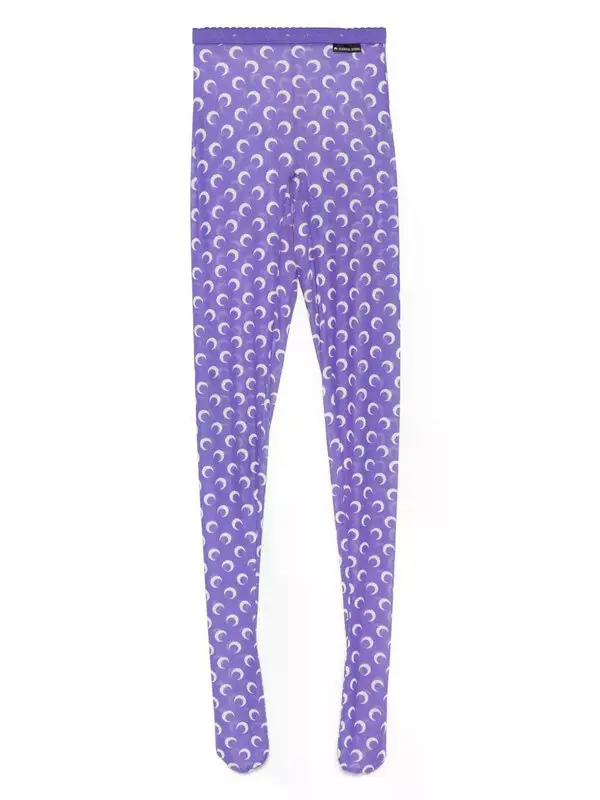 MARINE SERRE Crescent Moon Tights - Purple