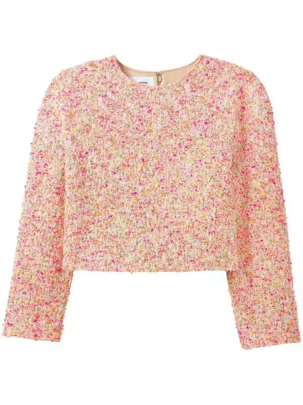 St. John Novelty Textured Tweed Top