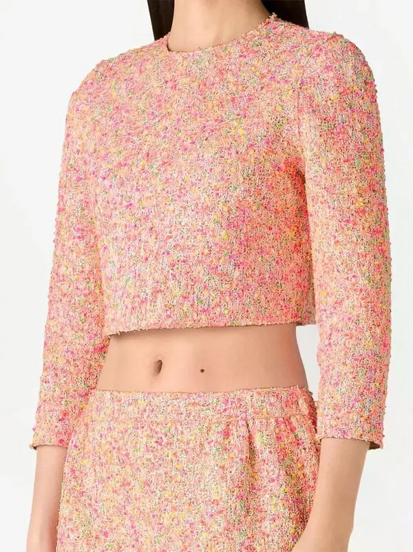 St. John Novelty Textured Tweed Top