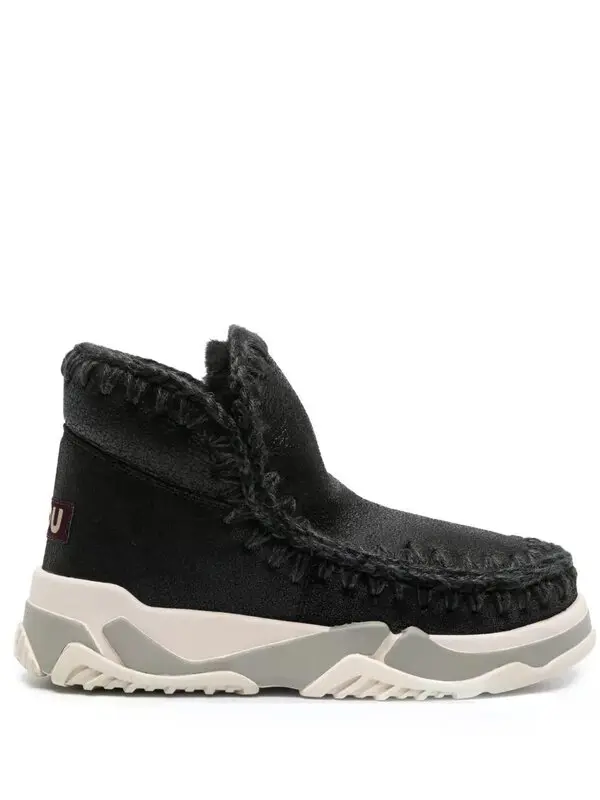 Mou Shearling Trimmed Slip-on Sneakers