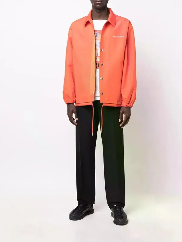 Khrisjoy Drawstring Waist Shirt Jacket - Orange