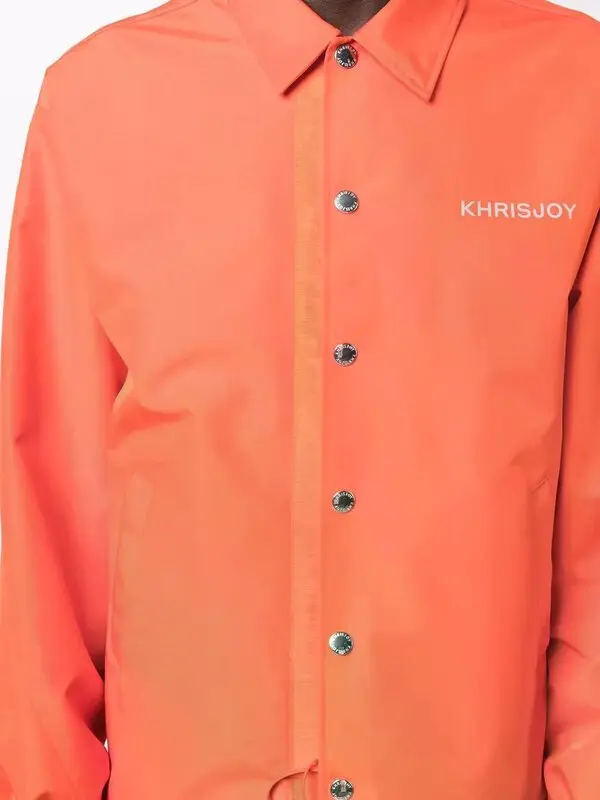 Khrisjoy Drawstring Waist Shirt Jacket - Orange