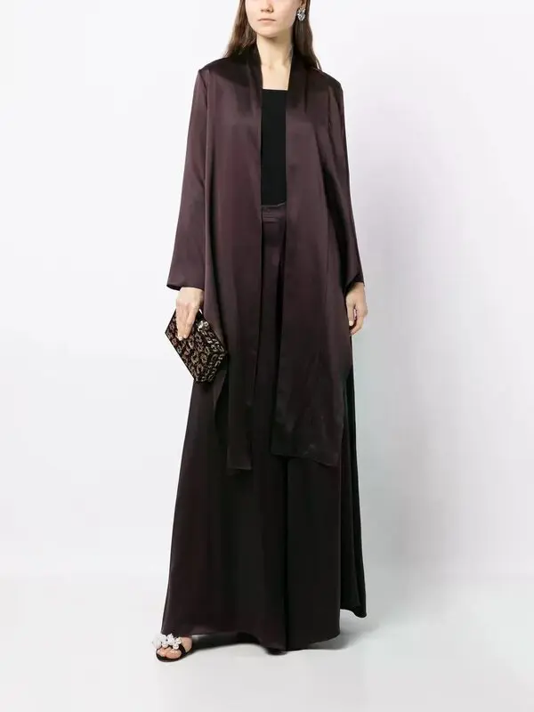 Voz Silk Satin Palazzo Trousers - Brown