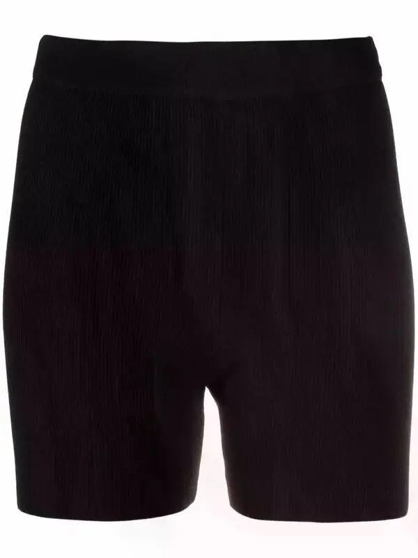 Jacquemus Le Short Arancia Ribbed Biker Shorts - Black