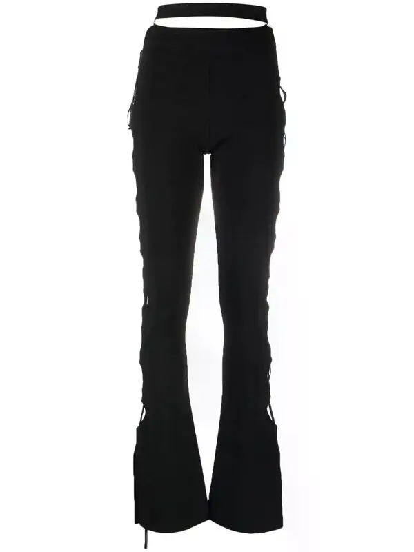 ANDREĀDAMO Cut-out Flared Trousers - Black