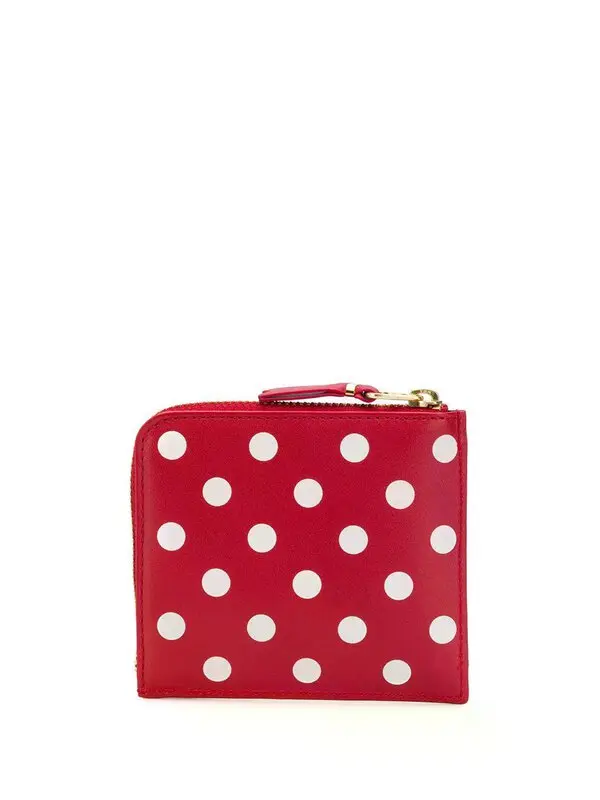 Comme Des Garçons Polka-dot Print Wallet - Red