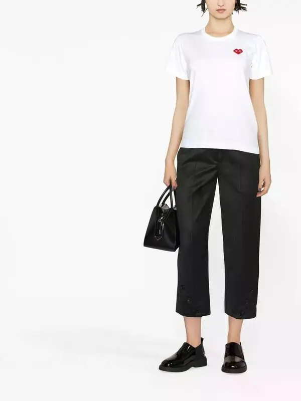 Play Comme Des Garcon Logo-embroidered T-shirt