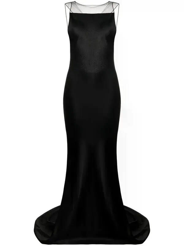 MAISON MARGIELA Satin Fishtail Gown - Black