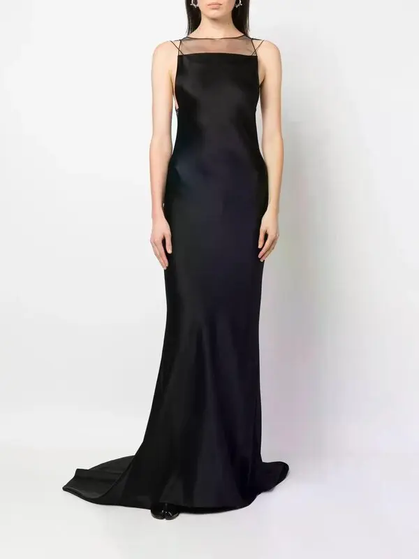 MAISON MARGIELA Satin Fishtail Gown - Black