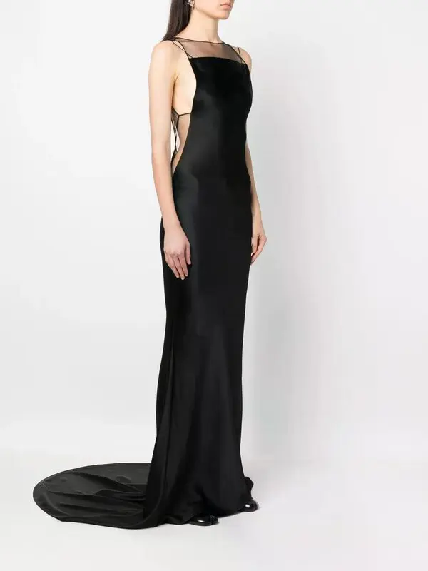 MAISON MARGIELA Satin Fishtail Gown - Black