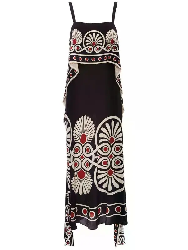 La DoubleJ Slip-around Geometric-print Dress