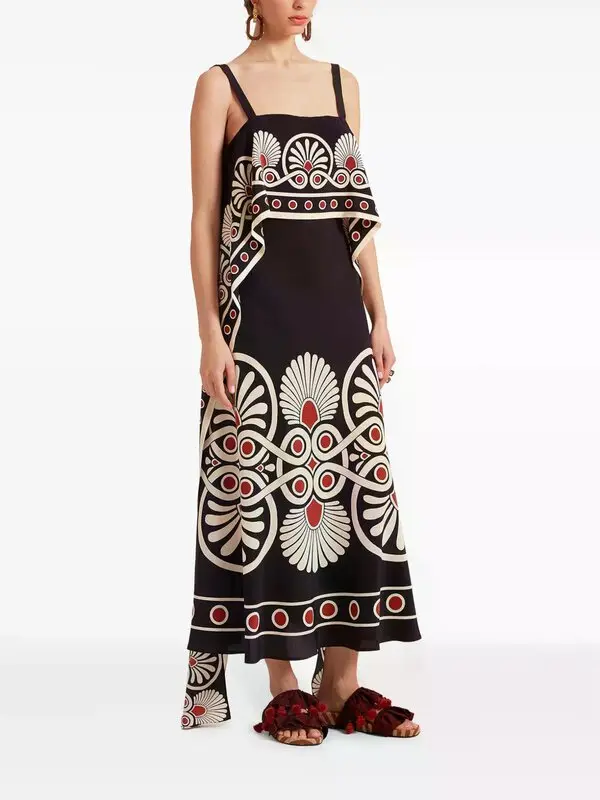 La DoubleJ Slip-around Geometric-print Dress