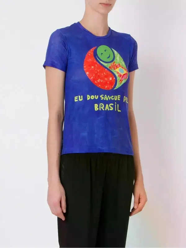 AMIR SLAMA Printed Polyester T-shirt