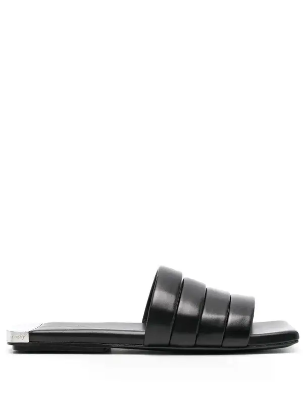 Marsèll Strappy Flat Leather Sandals - Black