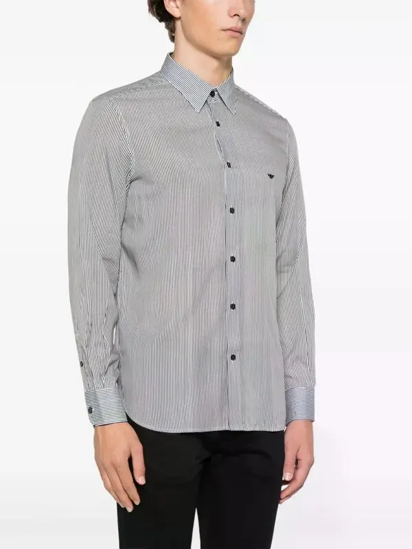 Emporio Armani Pinstripe Shirt - Blue
