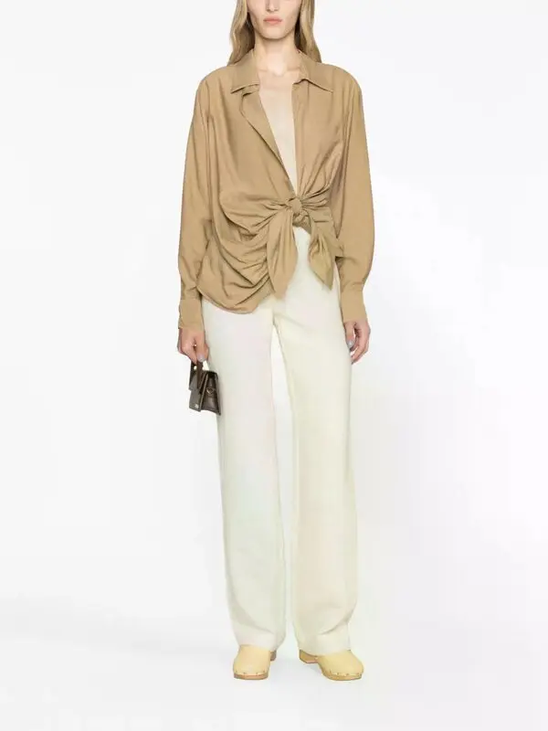Jacquemus La Chemise Bahia Draped Shirt - Neutrals