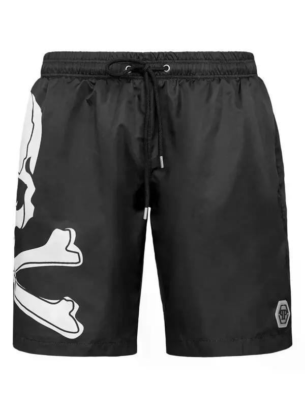 Philipp Plein Skull & Bones Swim Shorts - Black