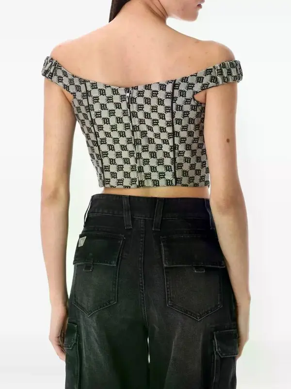 MISBHV Off-shoulder Logo-print Top