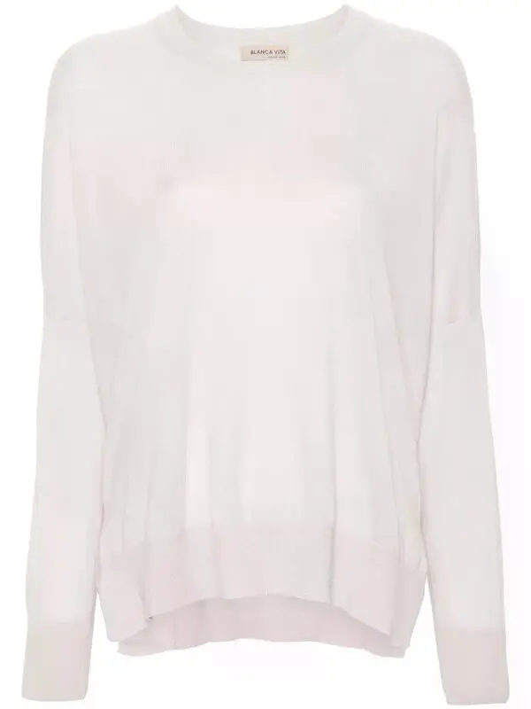 BLANCA VITA Fine-knit Virgin Wool Sweater - Pink