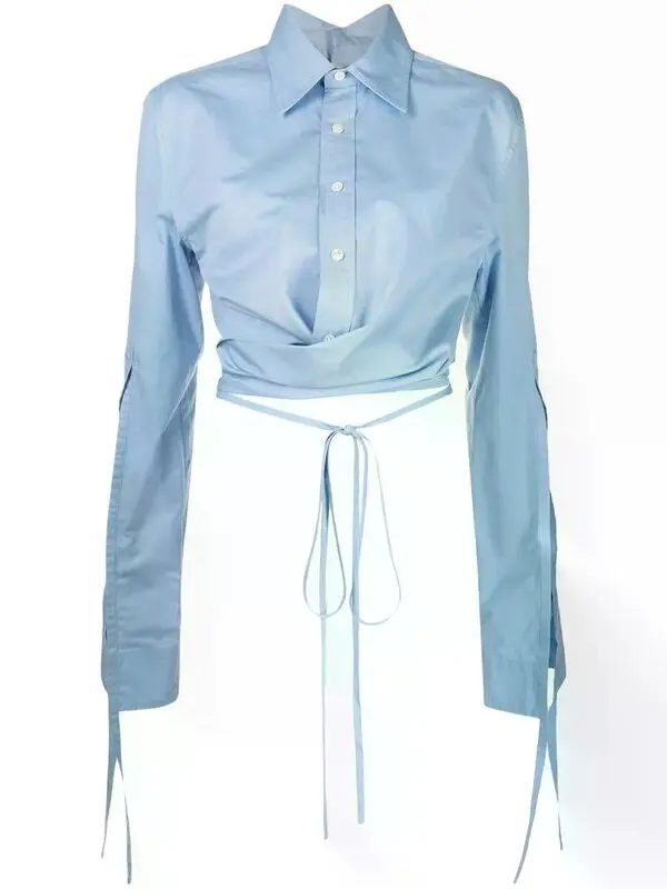 Monse Cropped Wrap-front Shirt