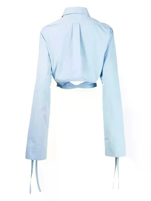 Monse Cropped Wrap-front Shirt
