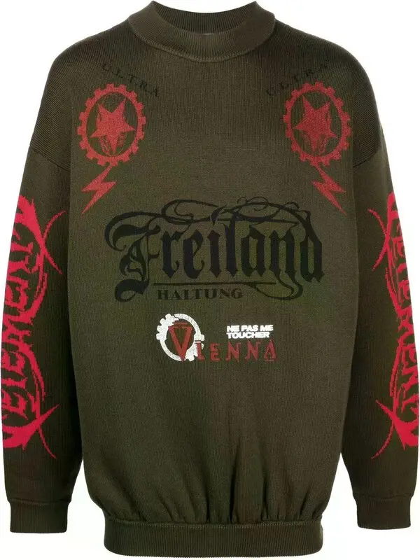 Vetements Graphic Print Merino Wool Jumper