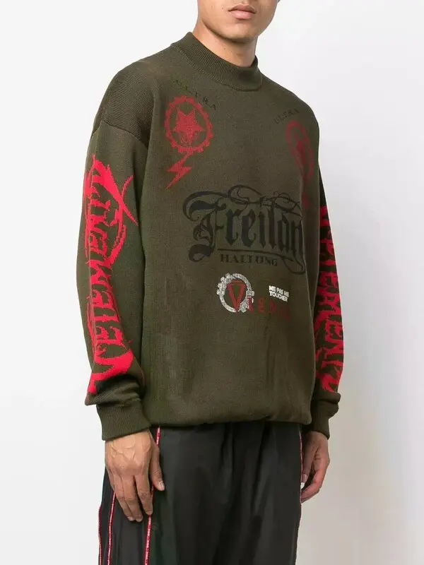 Vetements Graphic Print Merino Wool Jumper