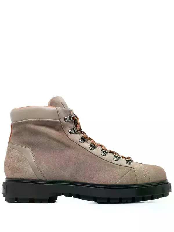 Santoni Leather Lace-up Boots