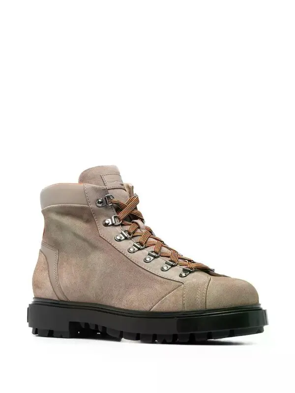 Santoni Leather Lace-up Boots
