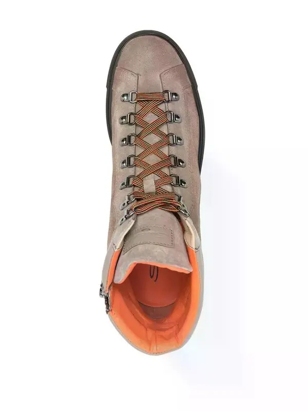 Santoni Leather Lace-up Boots