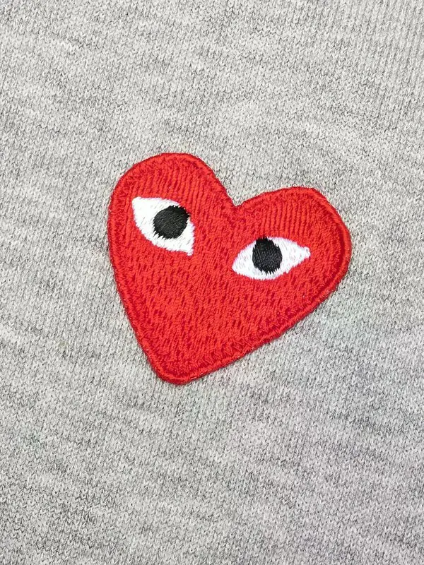 Play Comme Des Garcon Zip-up Hoodie With Heart Appliqu