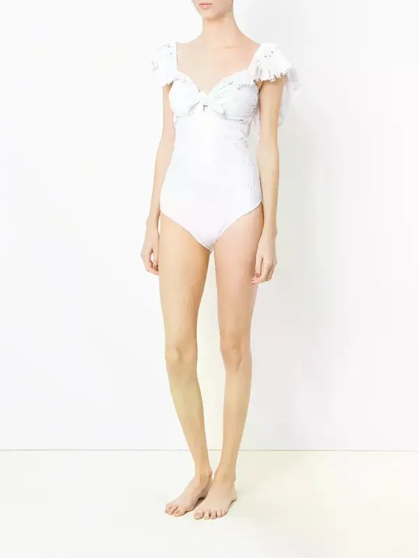 AMIR SLAMA Texture Ruffled Swimsuit