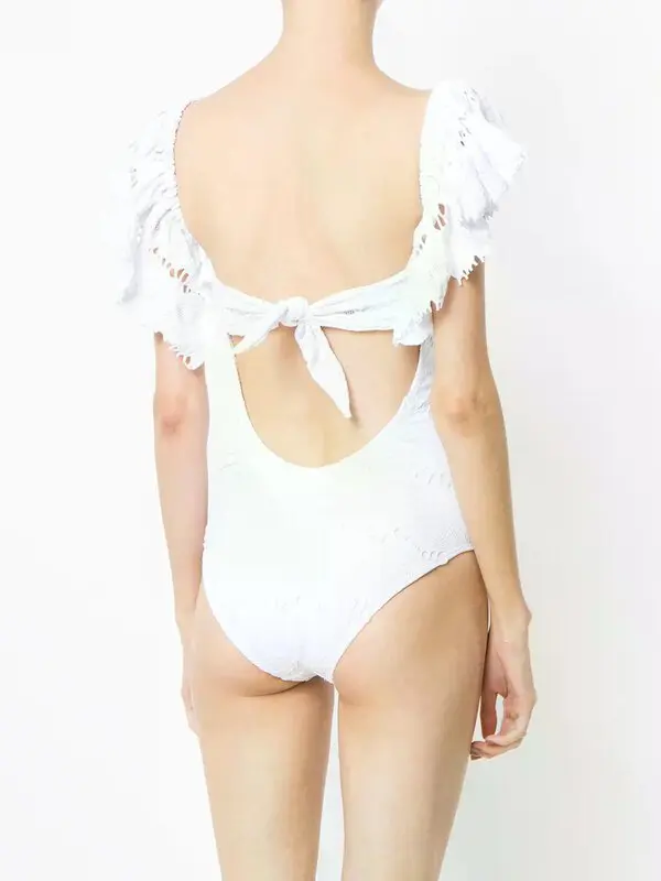 AMIR SLAMA Texture Ruffled Swimsuit