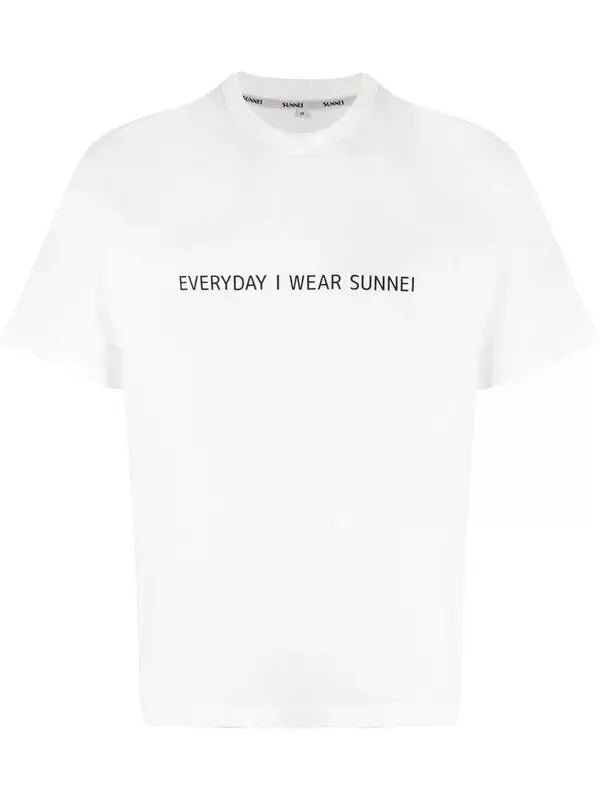 Sunnei Slogan-print Cotton T-shirt - White