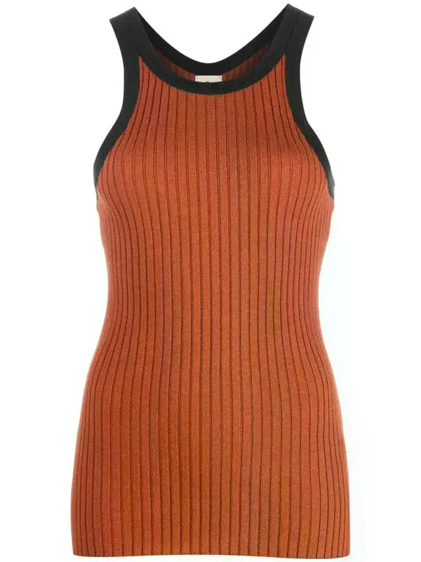 PAULA Ribbed-knit Tank Top - Orange