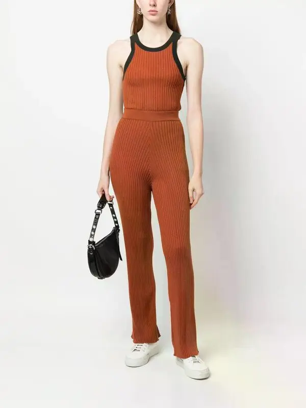 PAULA Ribbed-knit Tank Top - Orange
