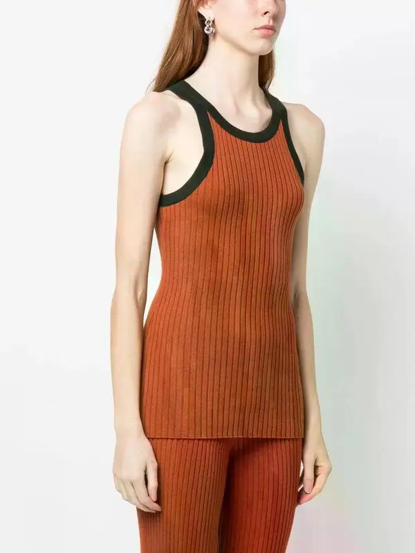 PAULA Ribbed-knit Tank Top - Orange