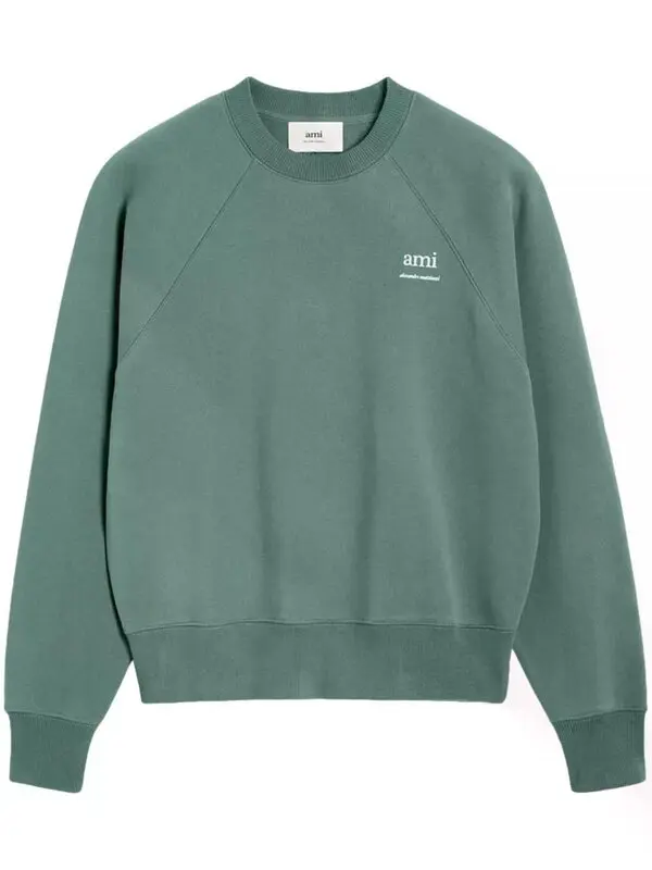 AMI Paris Organic Cotton Sweatshirt With De Coeur Monogram