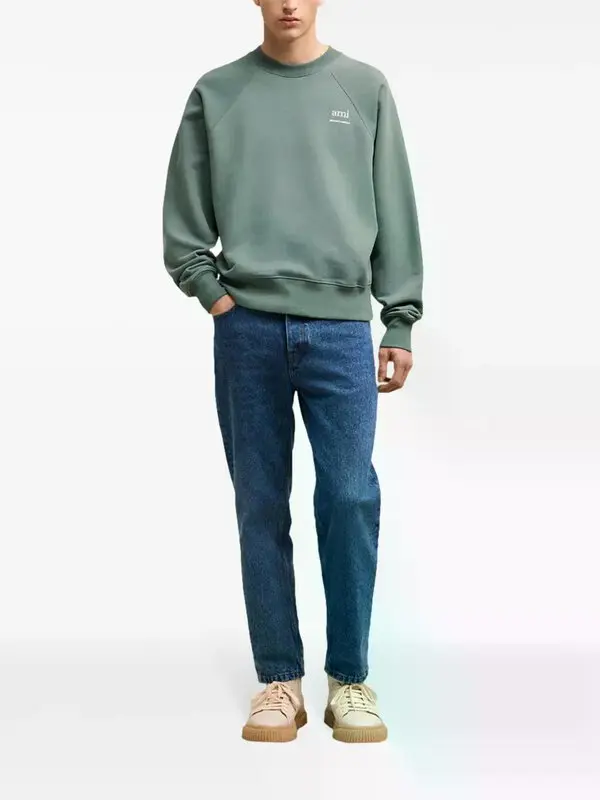 AMI Paris Organic Cotton Sweatshirt With De Coeur Monogram