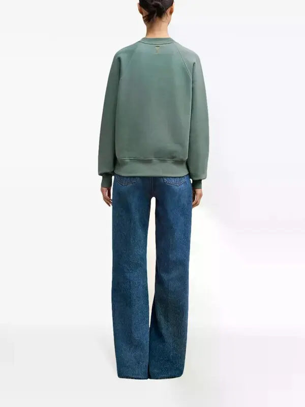 AMI Paris Organic Cotton Sweatshirt With De Coeur Monogram