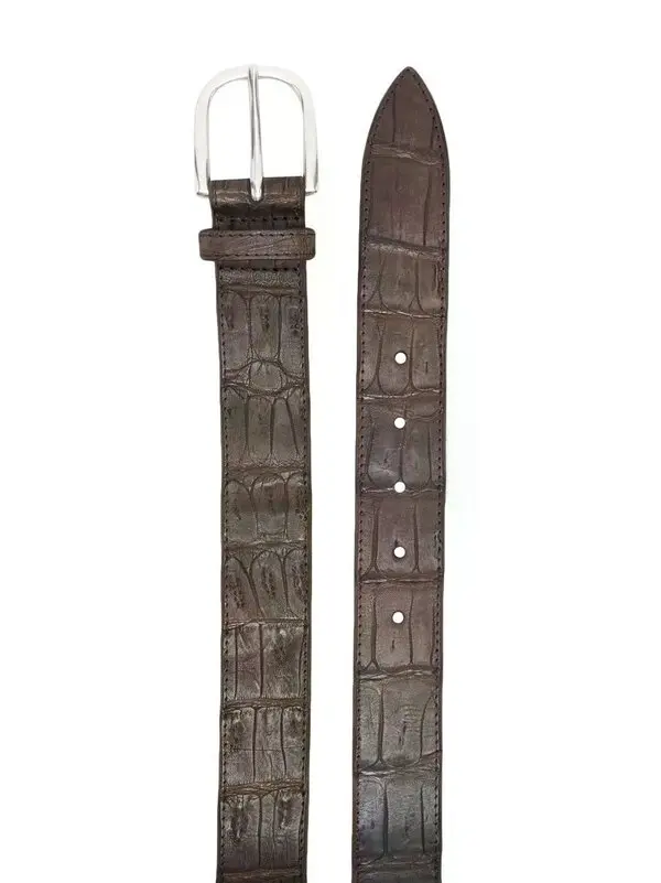 Orciani Animal-embossed Leather Belt - Brown