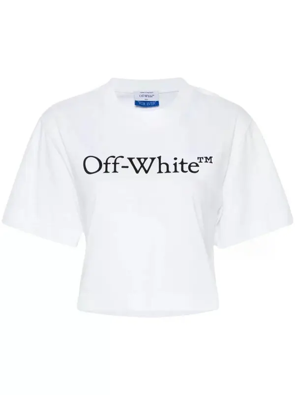 Off-White Logo-print Cropped T-shirt - White