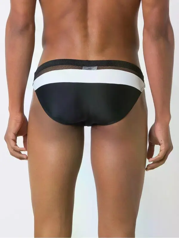 AMIR SLAMA Bicolor Swim Trunks - Black
