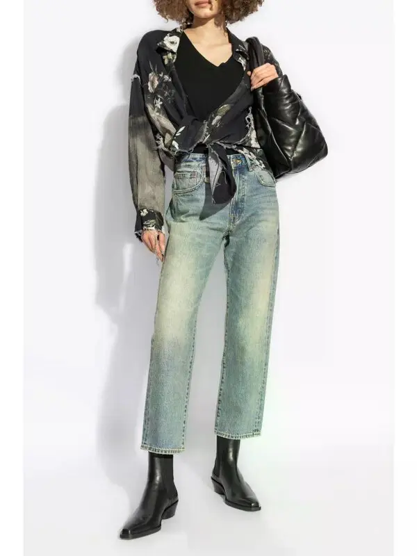 R13 Logo-appliqué Straight Leg Jeans