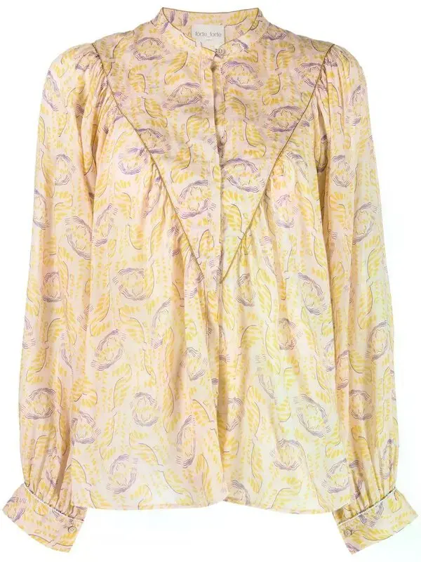 FORTE_FORTE Abstract-print Blouse