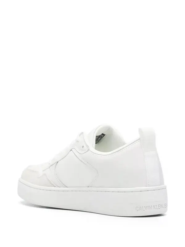 Calvin Klein Debossed-logo Leather Trainers - White