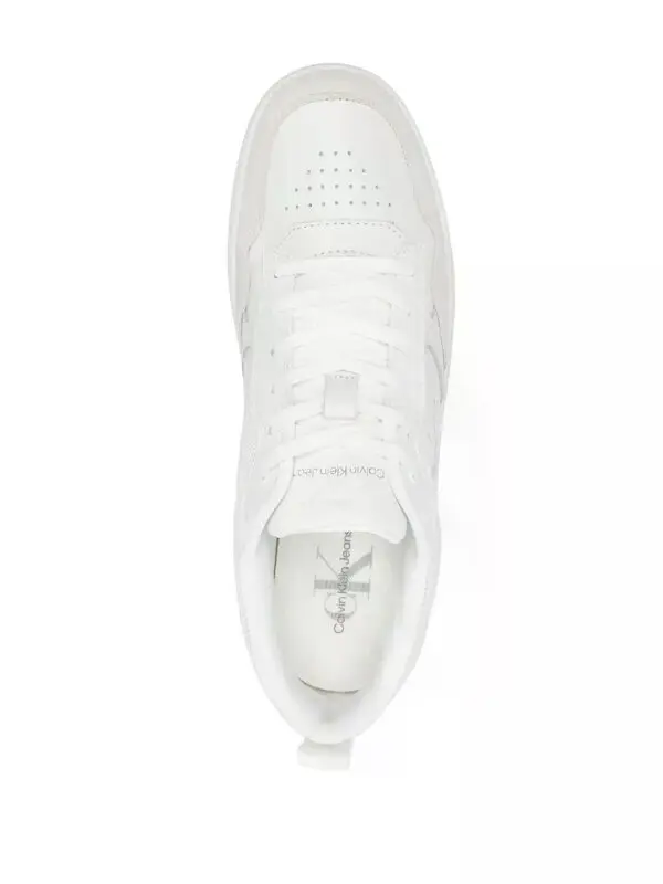 Calvin Klein Debossed-logo Leather Trainers - White